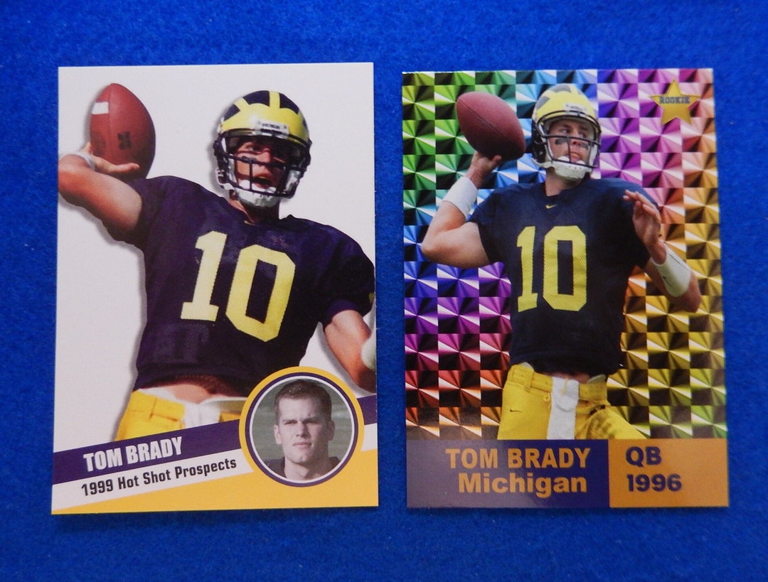 TOM BRADY 1996 & 1999 Rookie Football Cards Lot of 2, Michigan ...