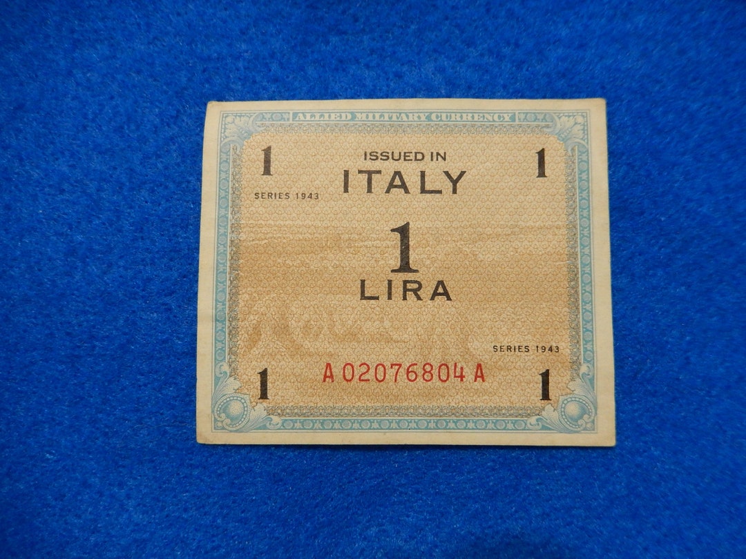 1943 Italy 1 Lire, Allied Military Currency (AMC), Issued by Allied ...