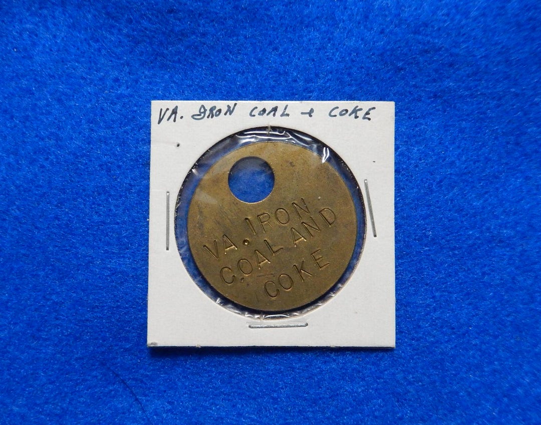 Brass Coal Mine Tag Virginia Coal & Coke, Tag VA, Vintage Antique, 1-3/ ...
