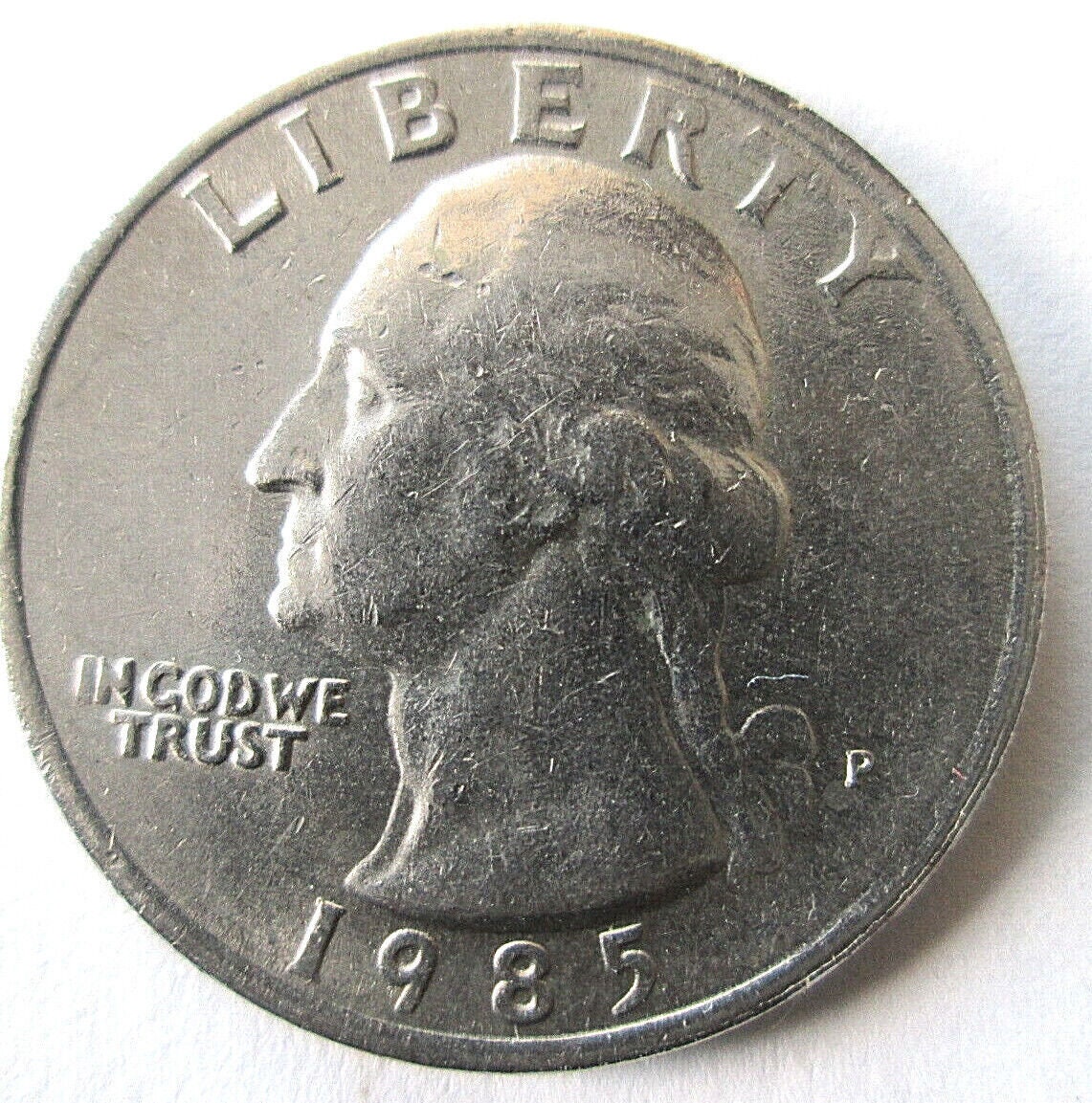 ERROR Coin: 1985-P Washington Quarter Struck Through Grease Error ...