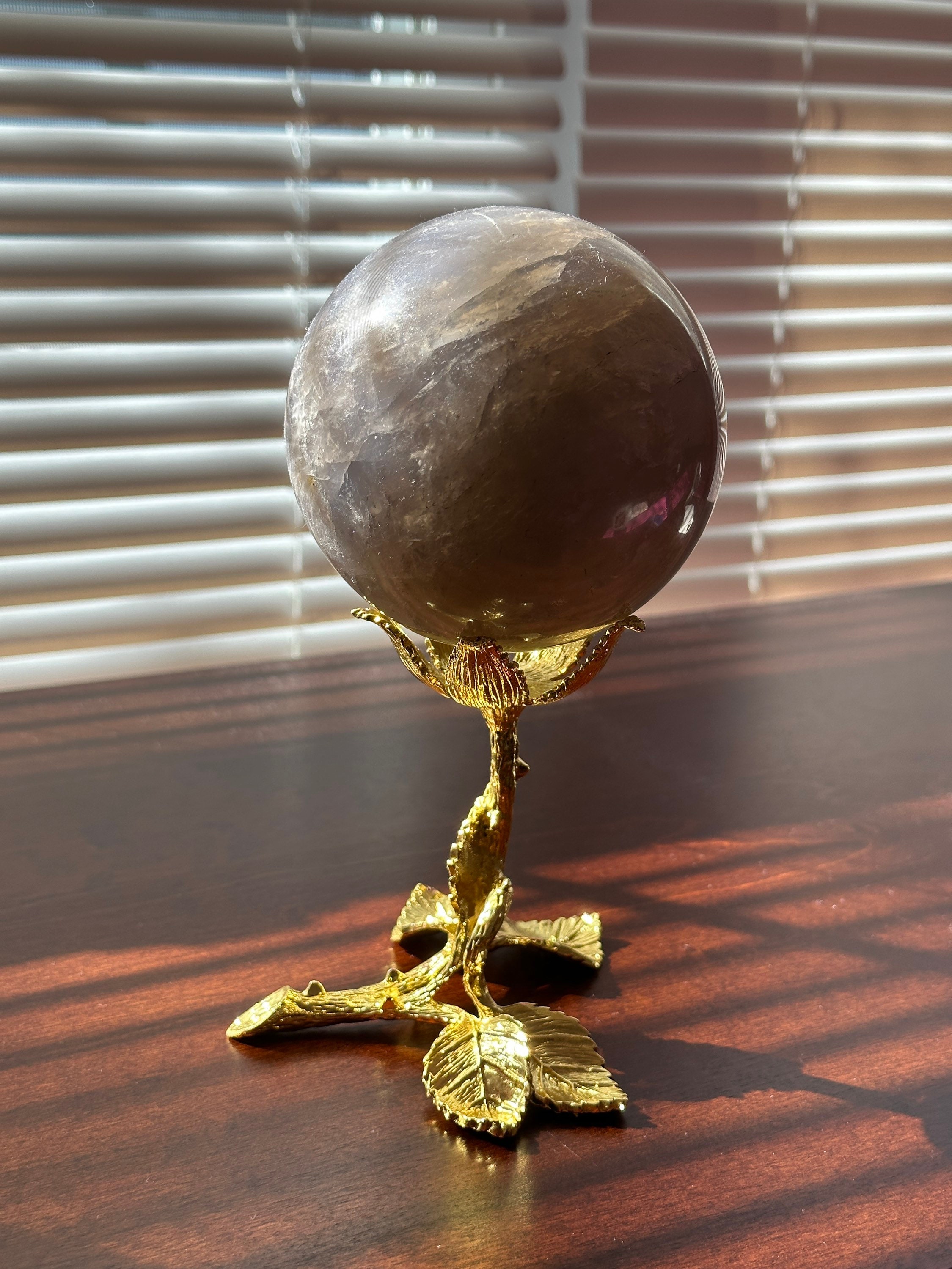 Flower Sphere Stand, Flower and Stem, Sphere Display, Crystal Display ...