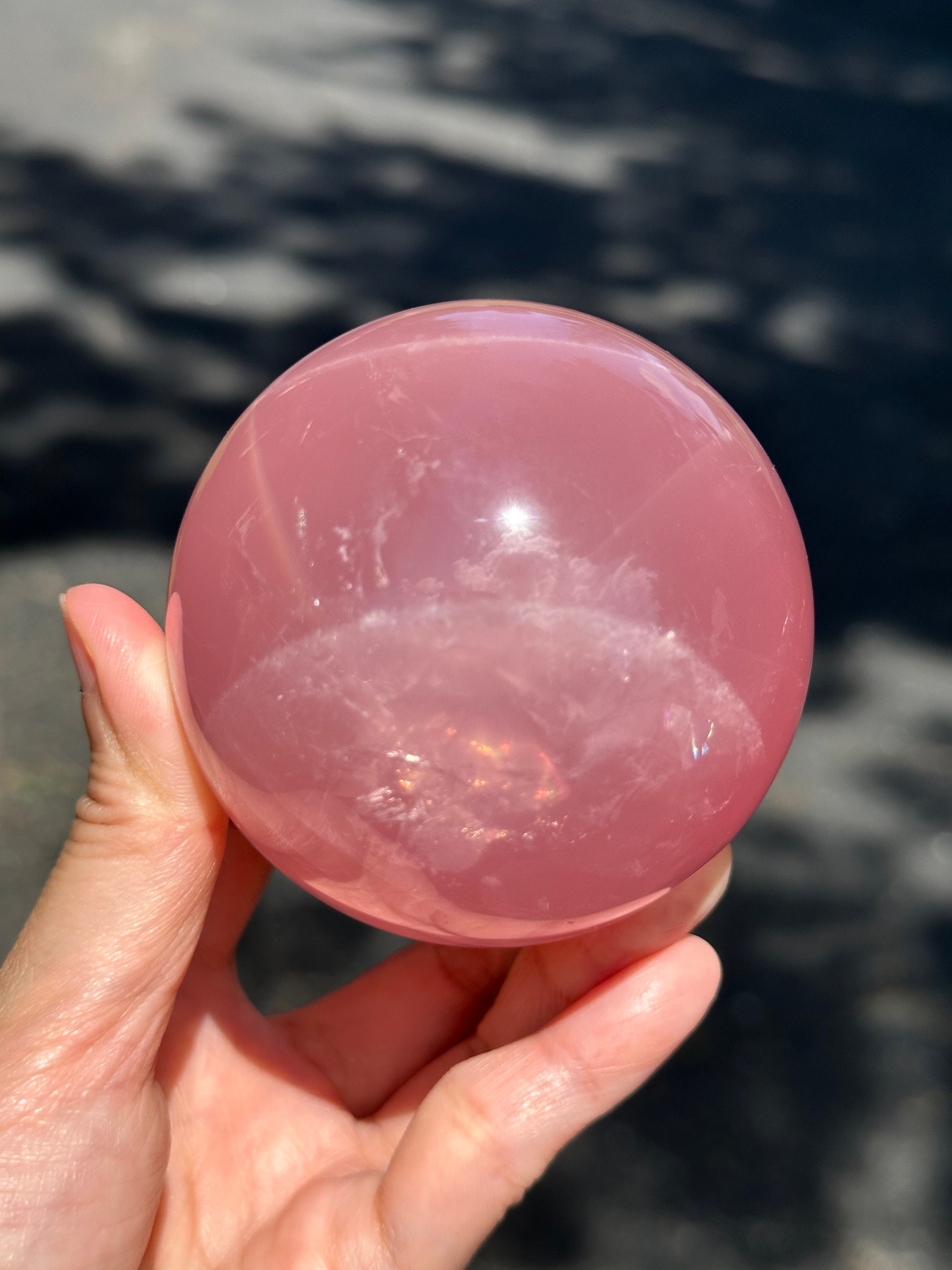 Gorgeous 6 Star Rose Quartz Sphere High Quality Star RQ Sphere ...