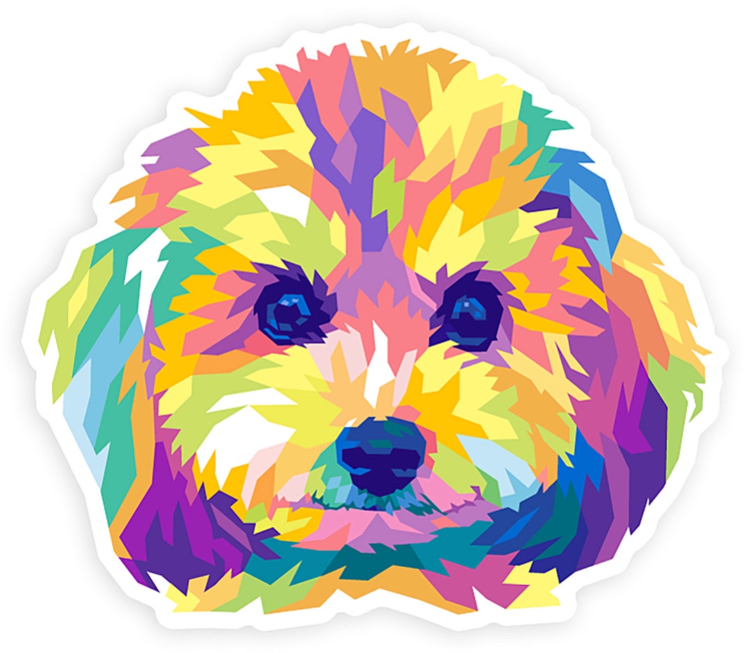 Cavapoo Sticker, Dog Vinyl Sticker, Colorful Cute Dog Sticker, Small ...