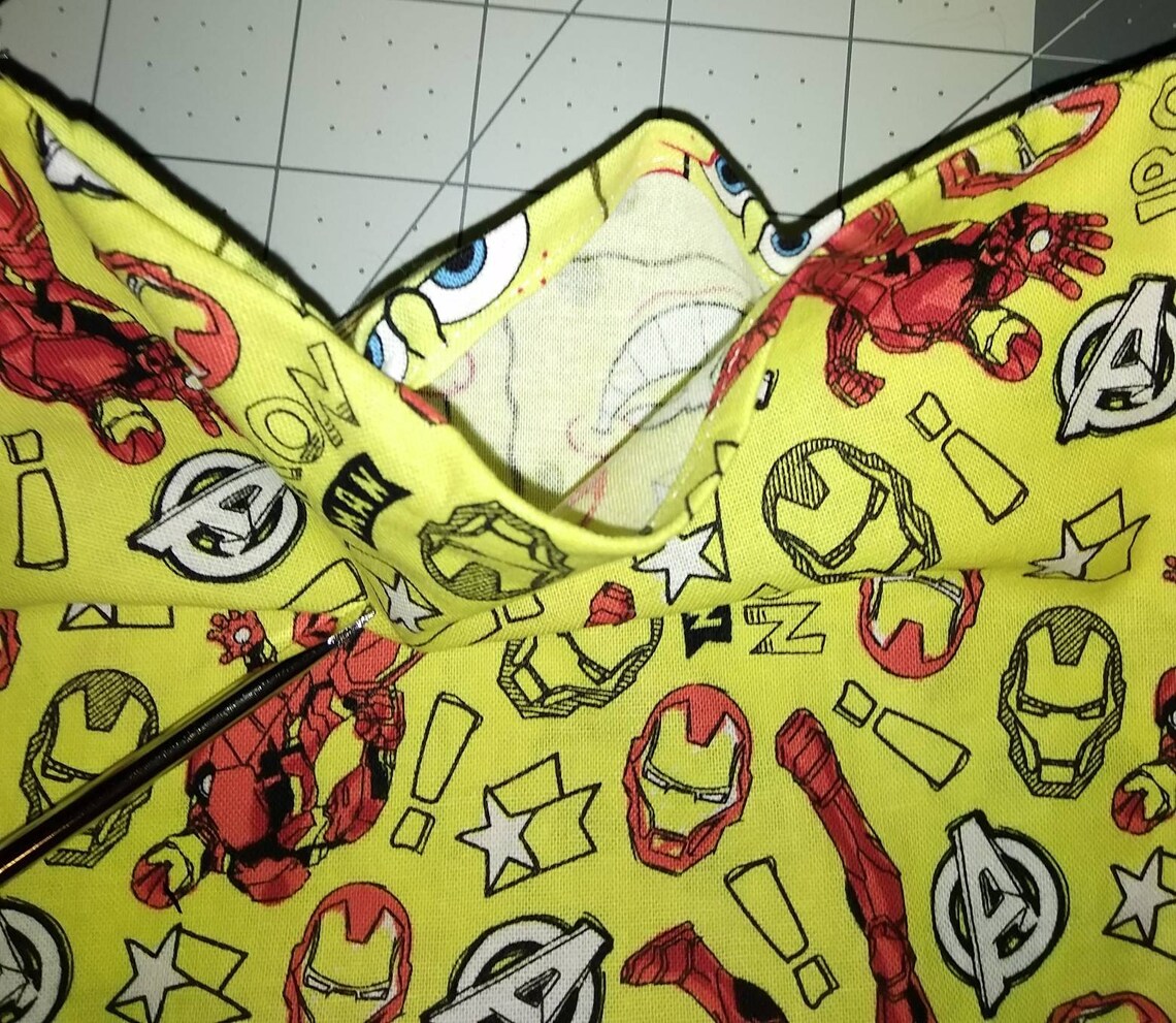 100% Cotton SpongeBob/Iron Man 2-Ply Reversible Lightweight | Etsy