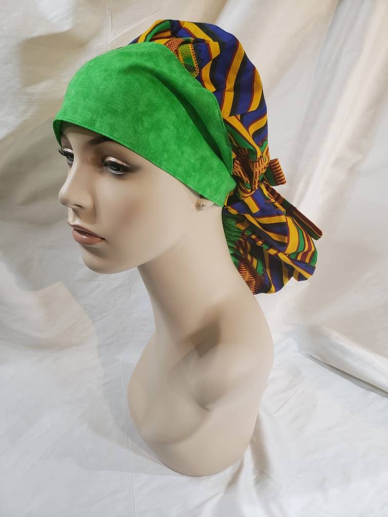 Authentic Ankara African Wax Print Cotton **handmade Scrubcap With ...