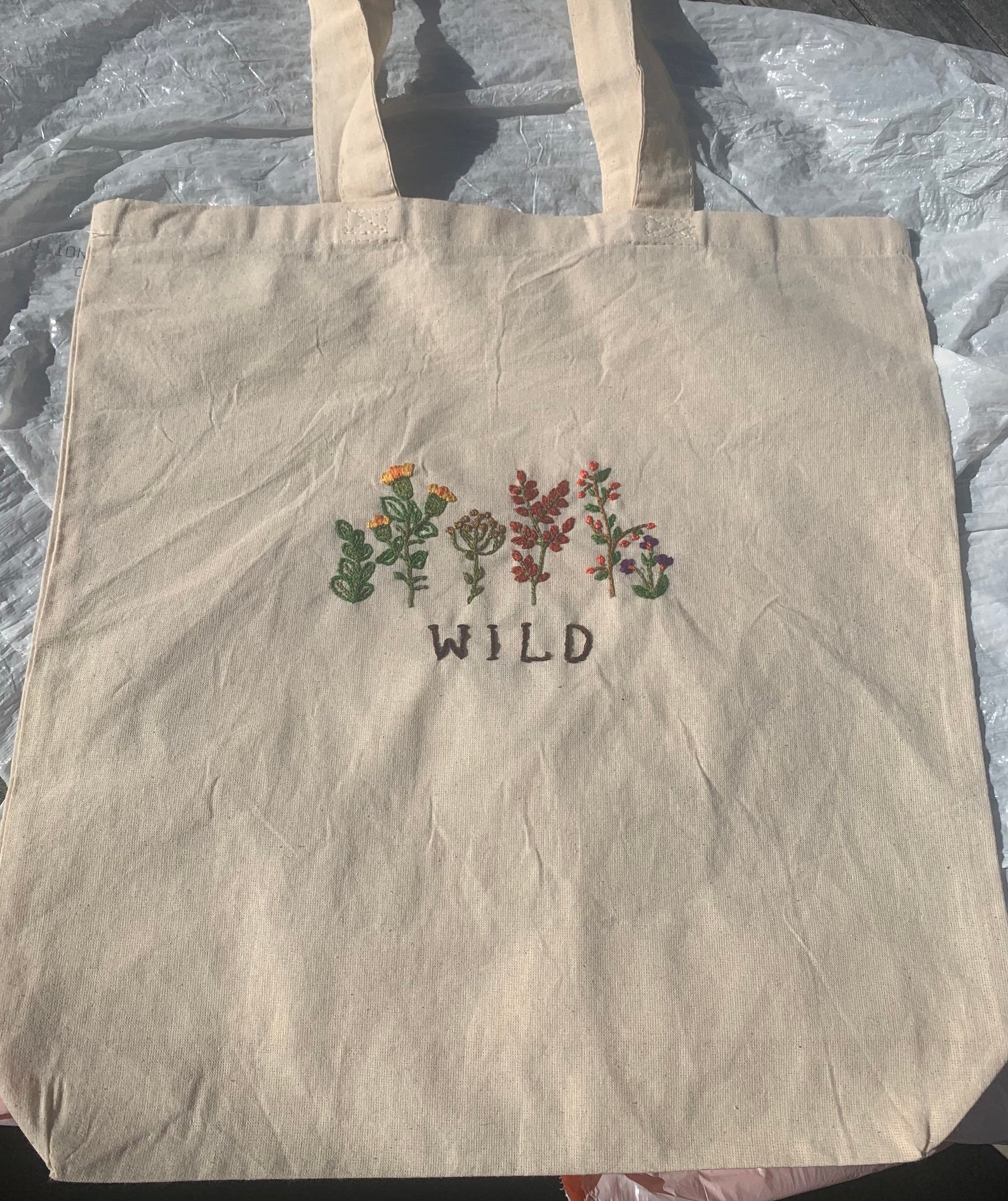 Wild Flower Tote Bag - Simple Floral Tote Bag - Flower Tote Bag ...