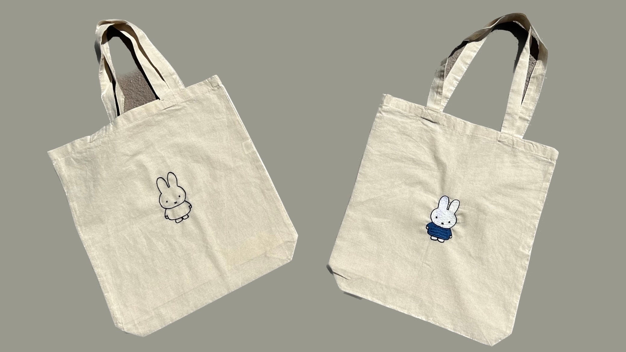 Handmade Embroidered Miffy Tote Bag - Etsy