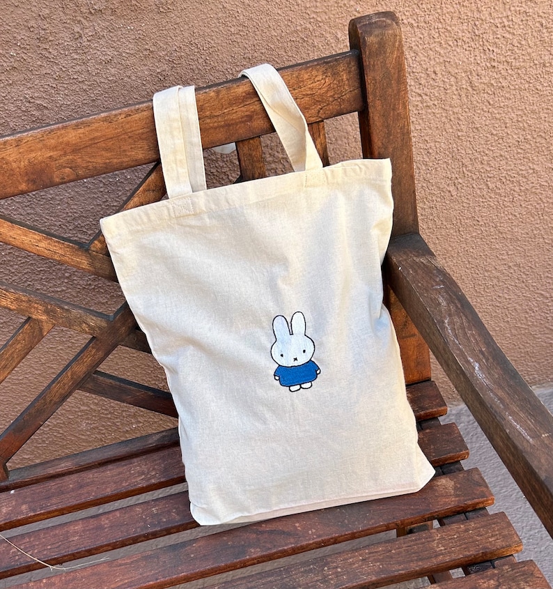 Handmade Embroidered Miffy Tote Bag - Etsy
