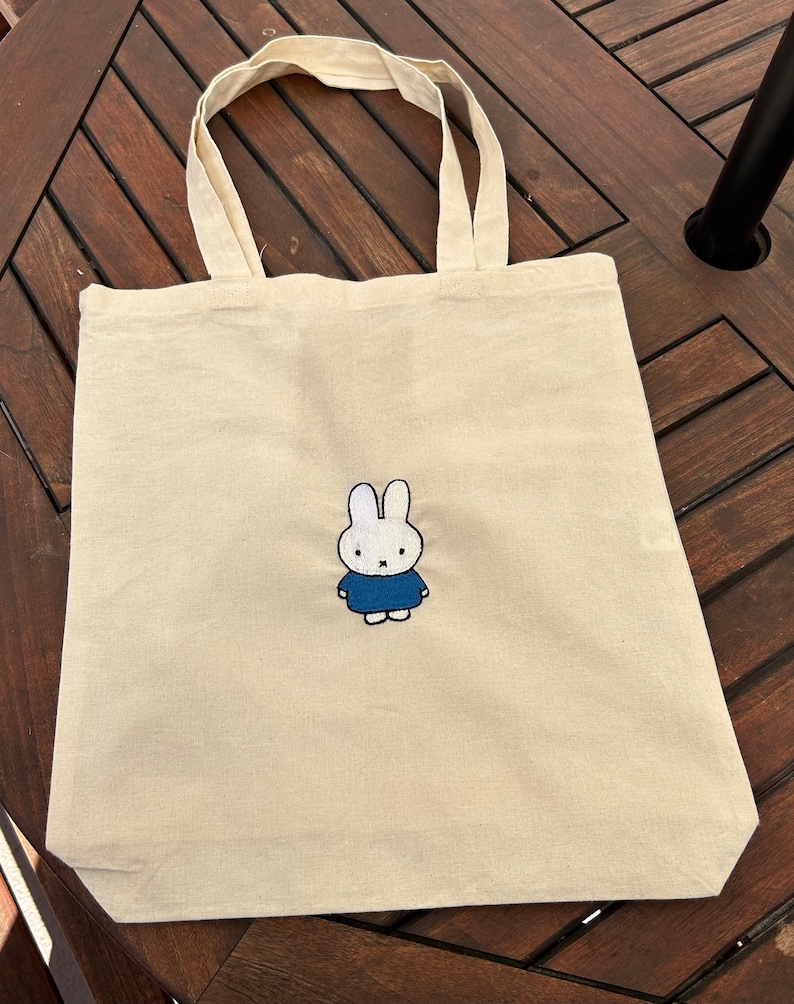 Handmade Embroidered Miffy Tote Bag - Etsy