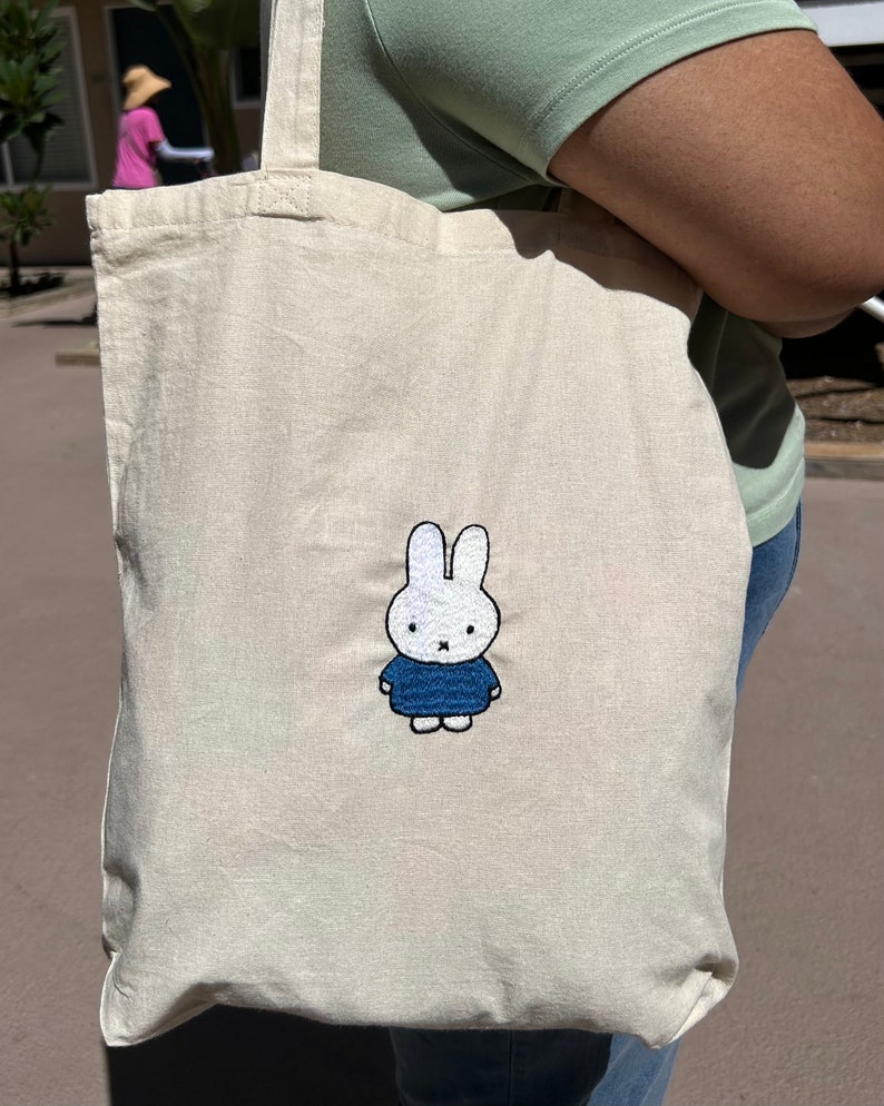 Handmade Embroidered Miffy Tote Bag - Etsy