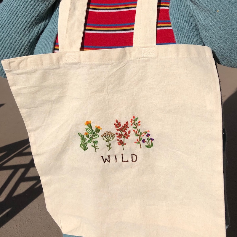Embroidered Tote Bag - Etsy