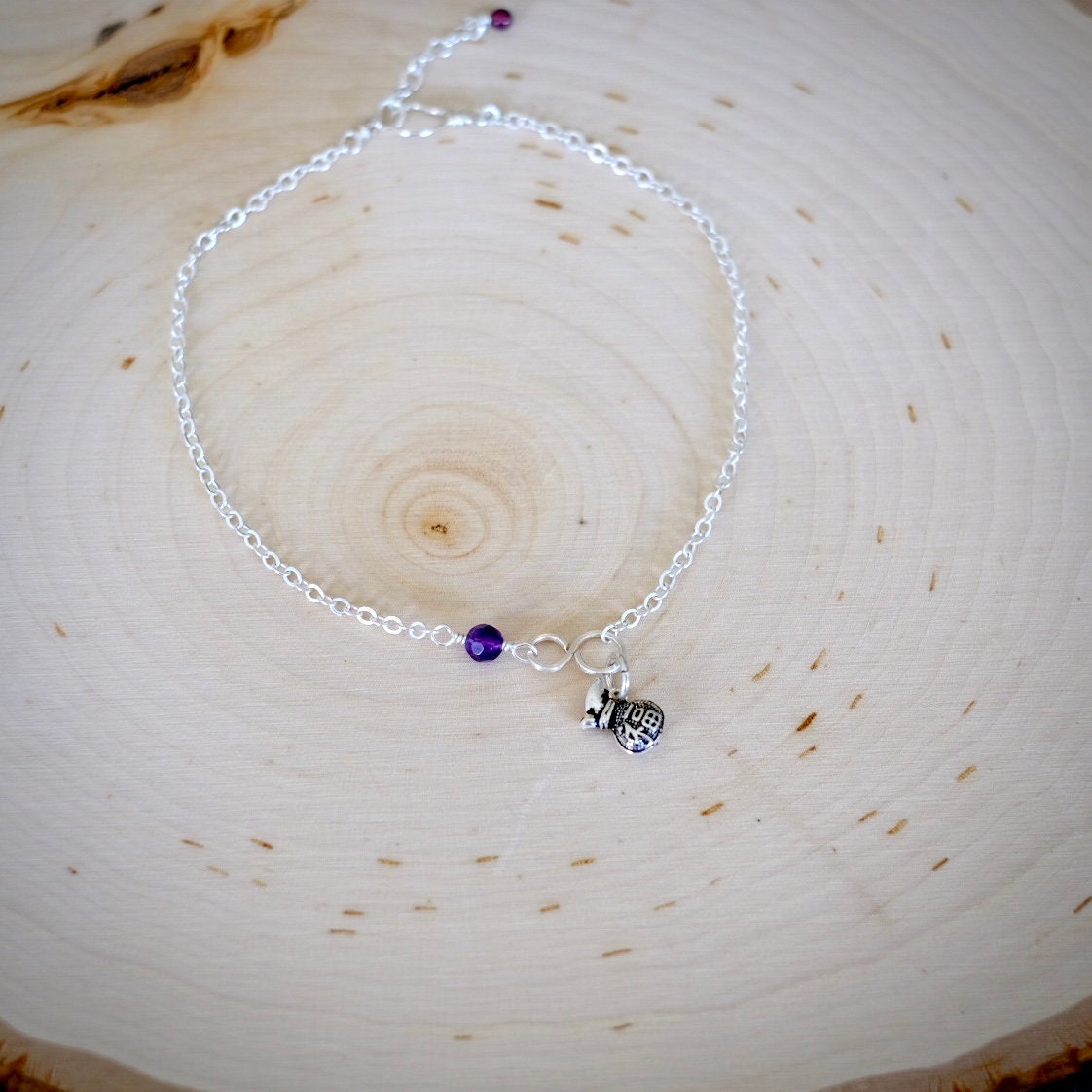 Choices of Gemstone Anklets/gemstone Bead and Silver Pendant - Etsy