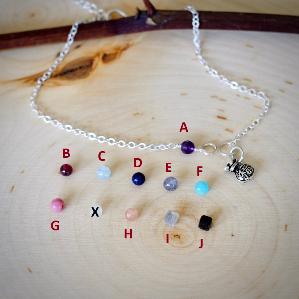 Choices of Gemstone Anklets/gemstone Bead and Silver Pendant - Etsy