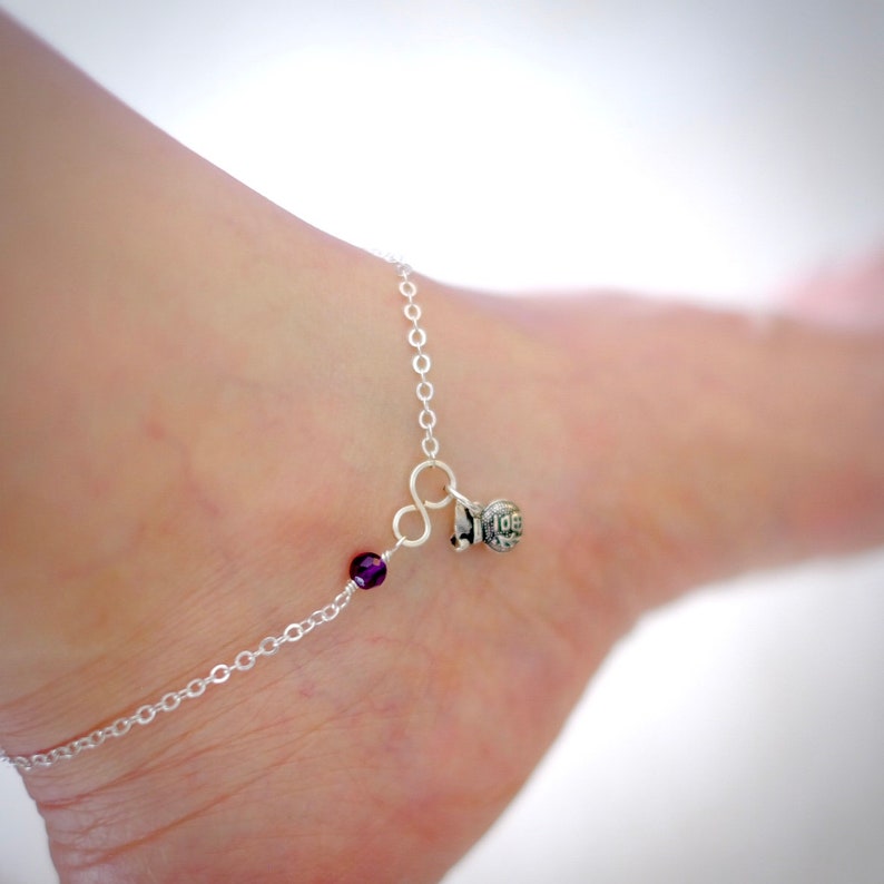 Choices of Gemstone Anklets/gemstone Bead and Silver Pendant - Etsy
