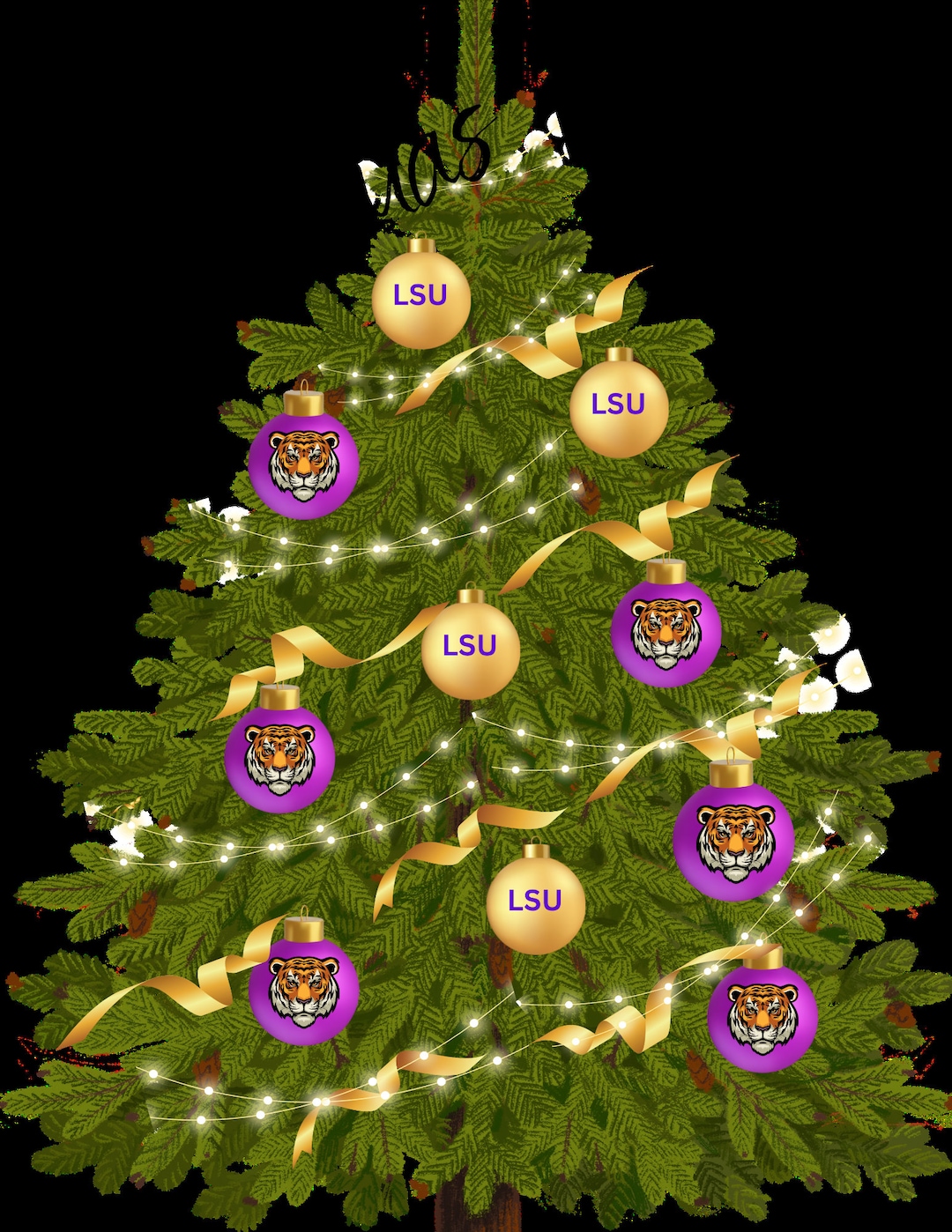 LSU Christmas Tree, Christmas in Louisiana, LSU Tiger Christmas Tree ...