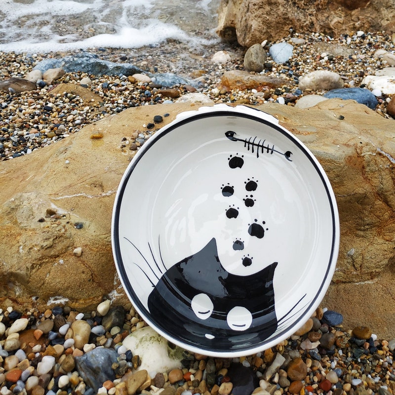 Ceramic Bowls Cat - Etsy