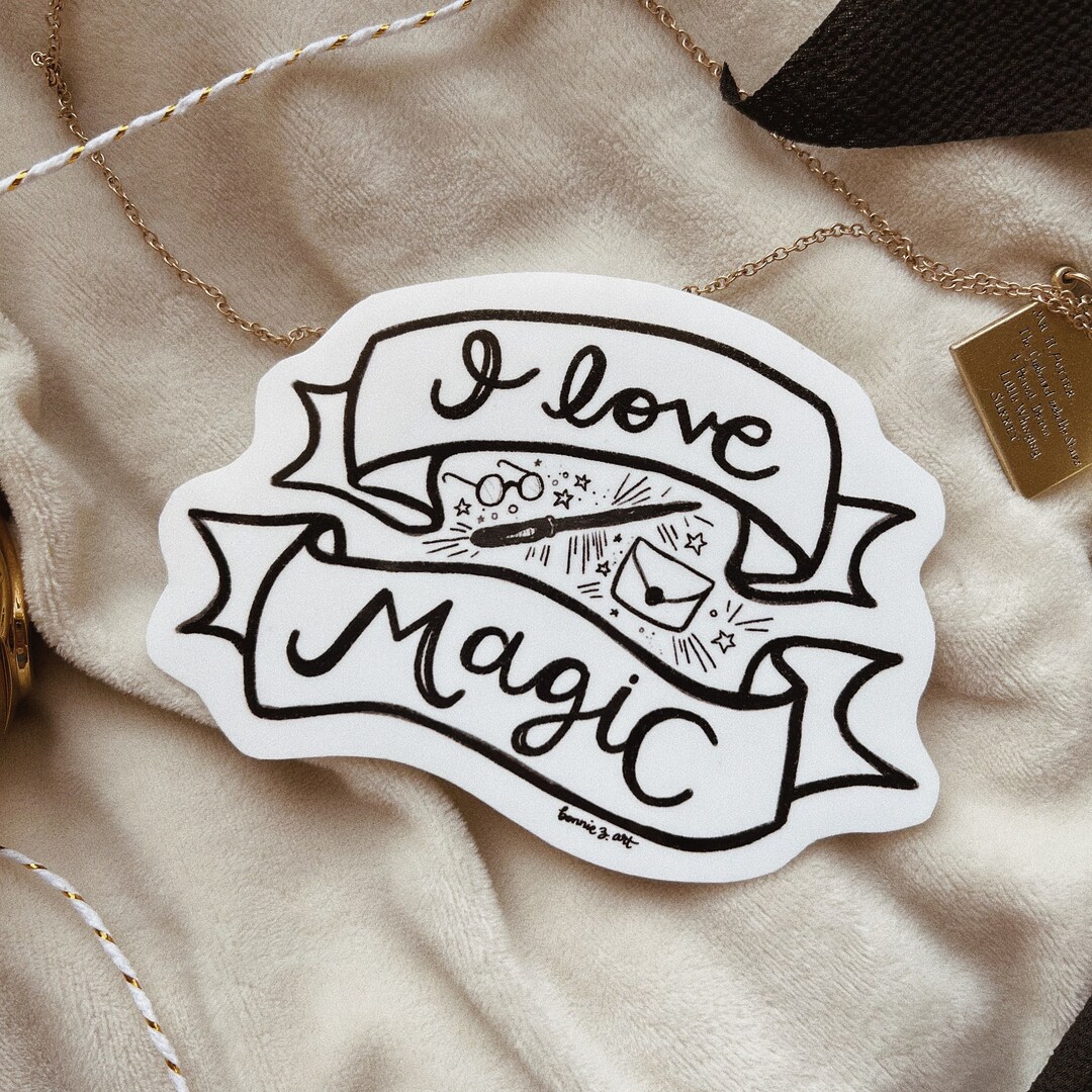 I Love Magic Vinyl Laminated Sticker| Wizarding School Art, Magic ...
