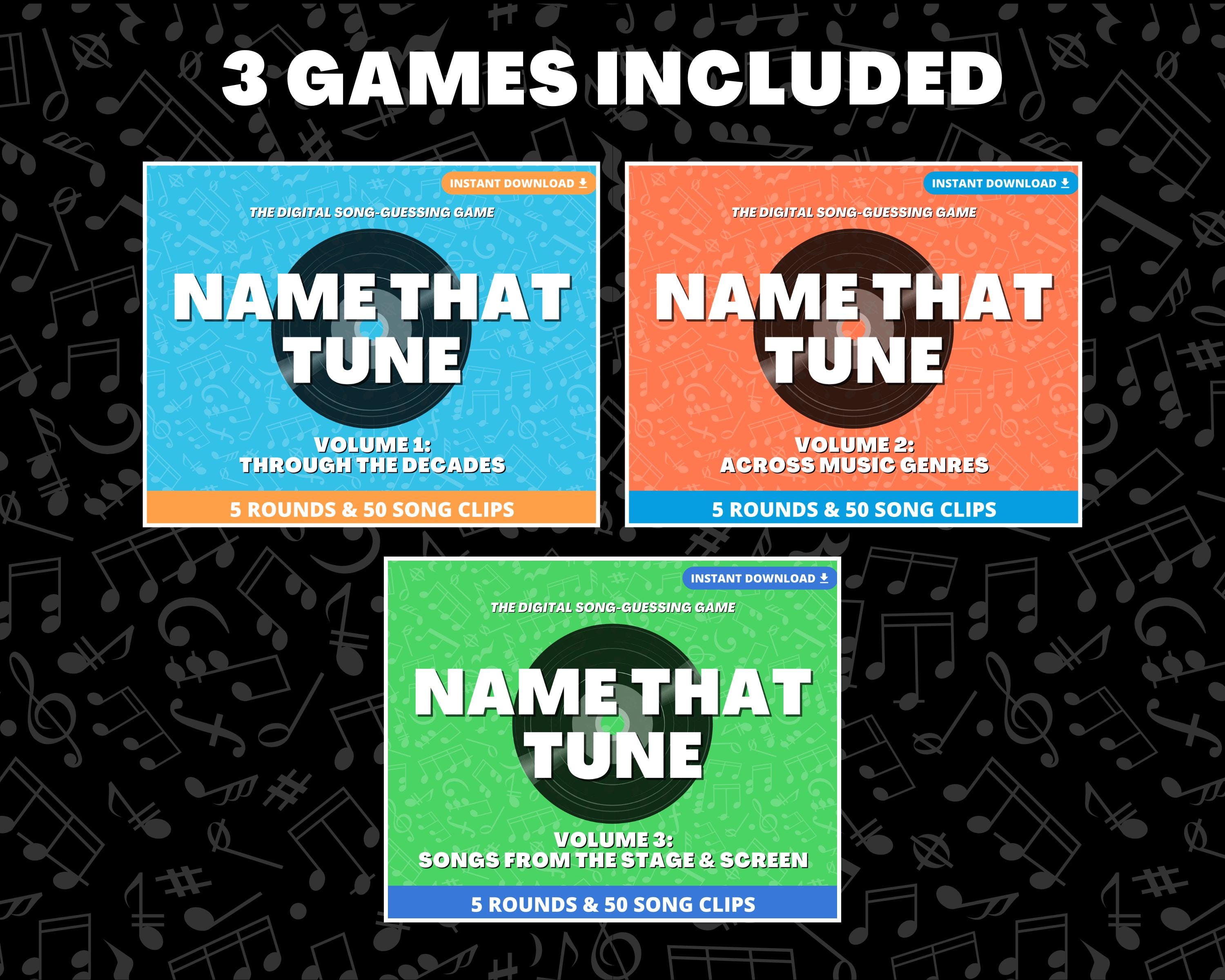 NAME THAT TUNE Digital Party Game Bundle | 3 Games Included & 150 Song ...
