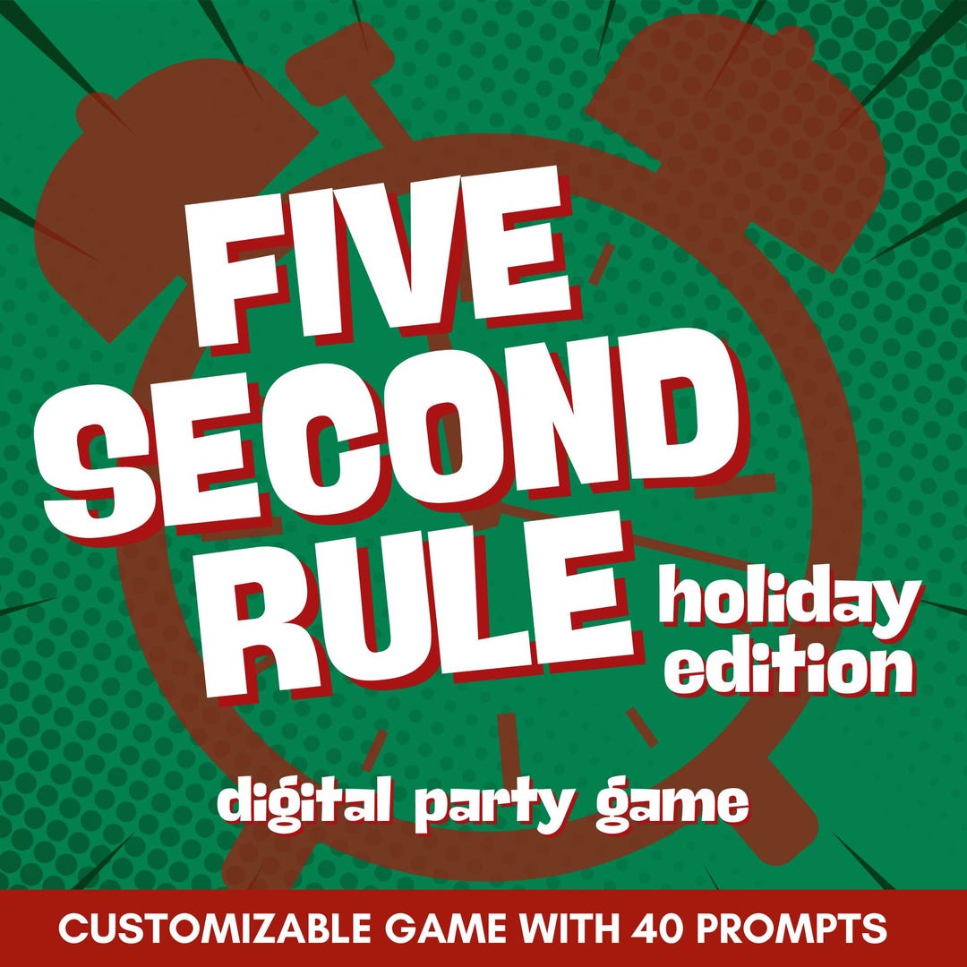 Holiday Five Second Rule Game: 40 Christmas Prompts (PPT & PDF) - Etsy