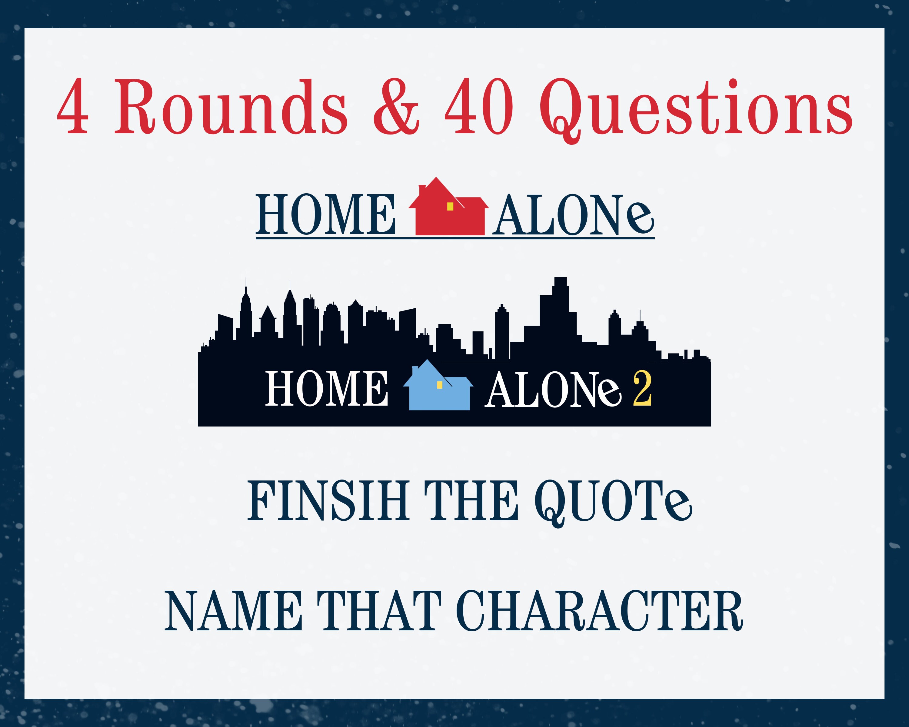 HOME ALONE Trivia Game | 4 Rounds 40 Questions | Christmas Game ...