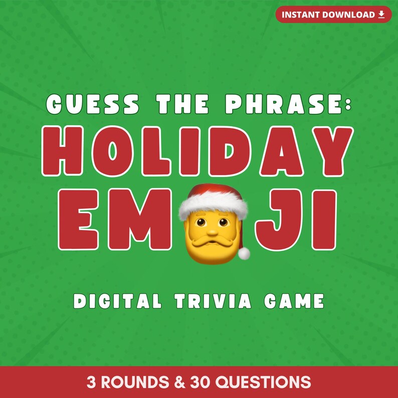 HOLIDAY EMOJI GAME | 3 Rounds & 30 Questions | Christmas Game | Family ...