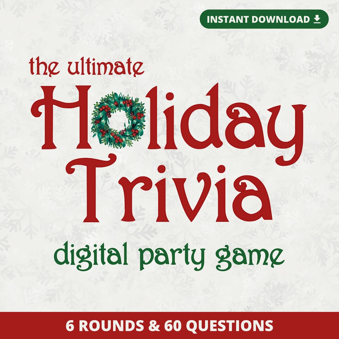 HOLIDAY TRIVIA Digital Game | 6 Rounds & 60 Questions | Christmas Party ...