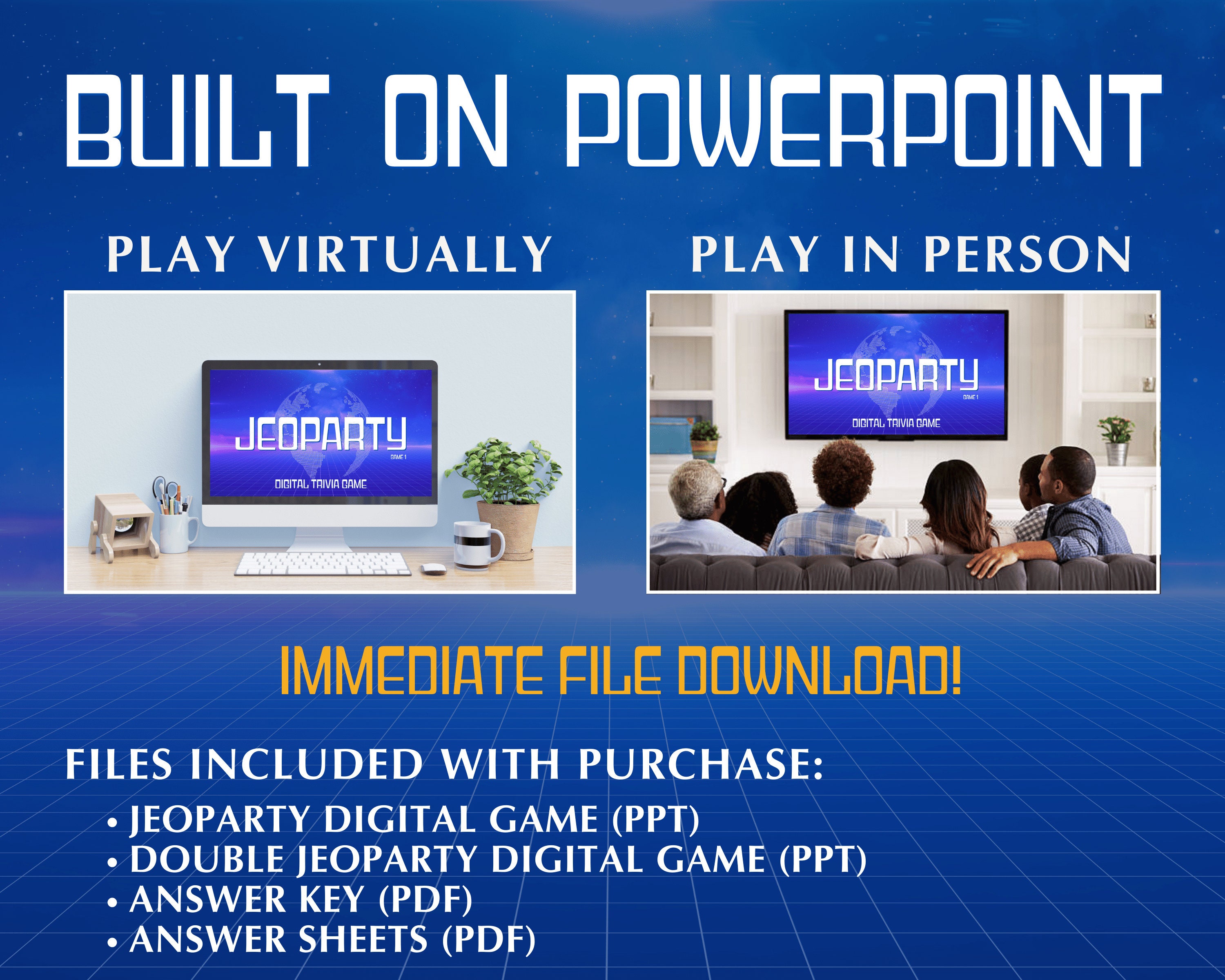 Jeoparty Digital Trivia Game: 12 Rounds Powerpoint (instant Download ...