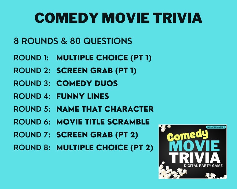 The Ultimate MOVIE GENRE TRIVIA Digital Game Bundle | 3 Games to Play ...
