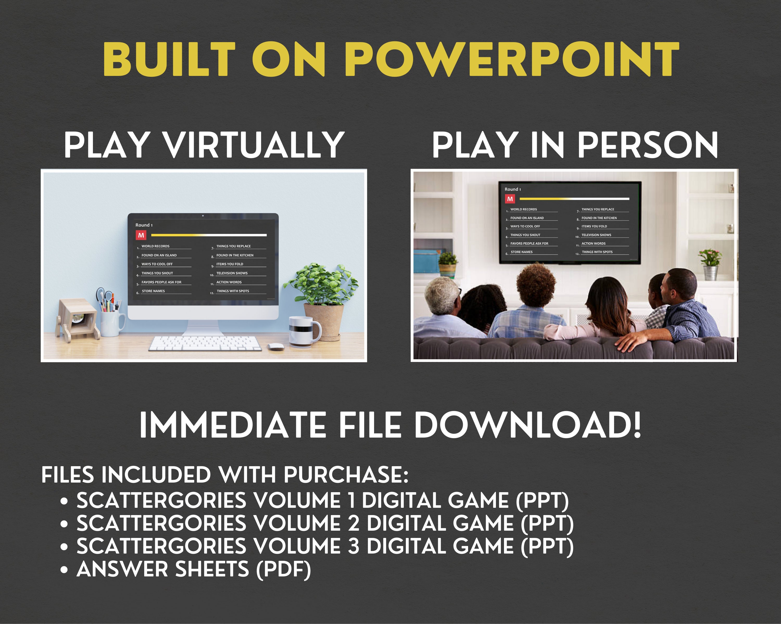Scattergories Bundle: 3 Powerpoint Games (instant Download) - Etsy