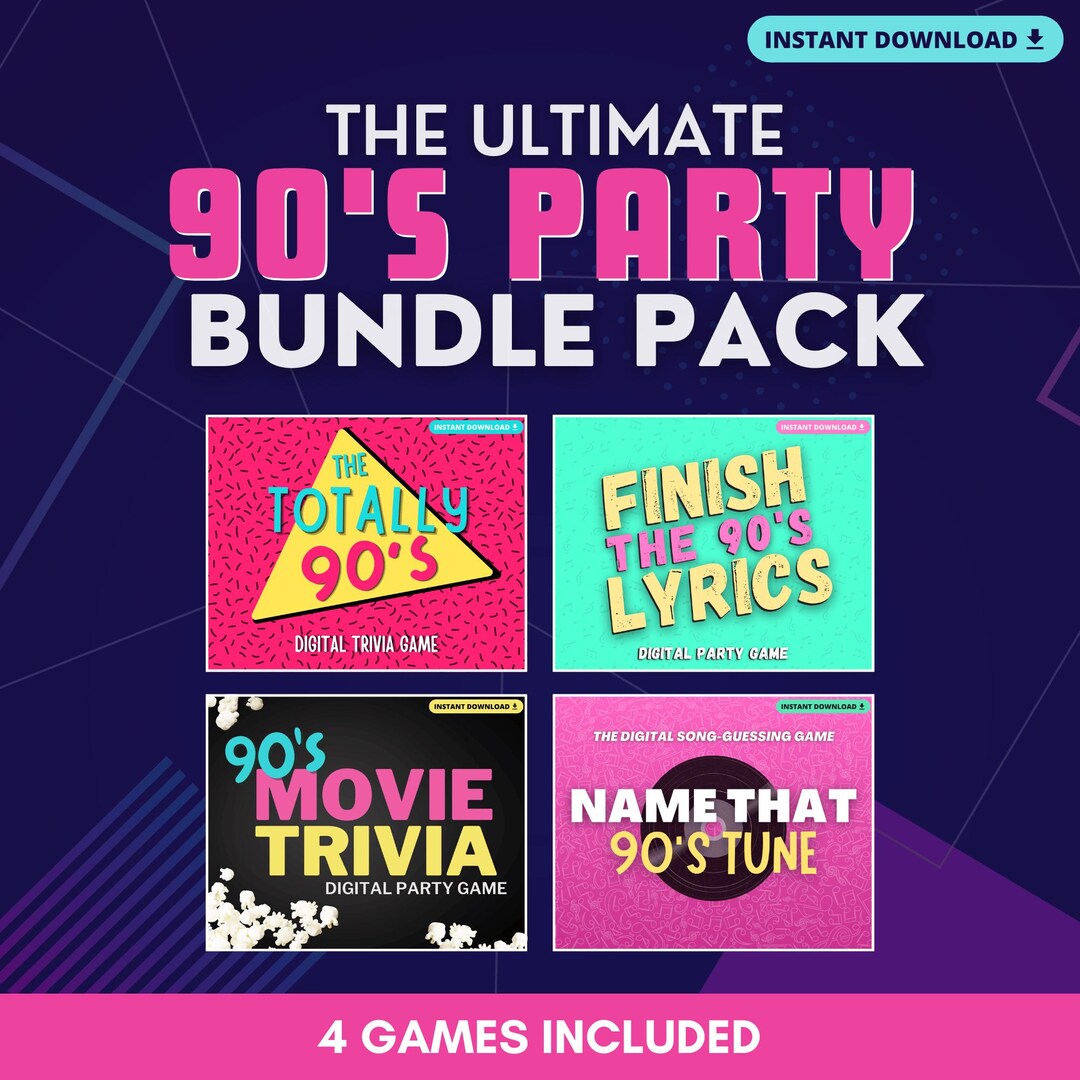 The Ultimate 90'S PARTY GAME Bundle | 4 Games Included | Decade Trivia ...