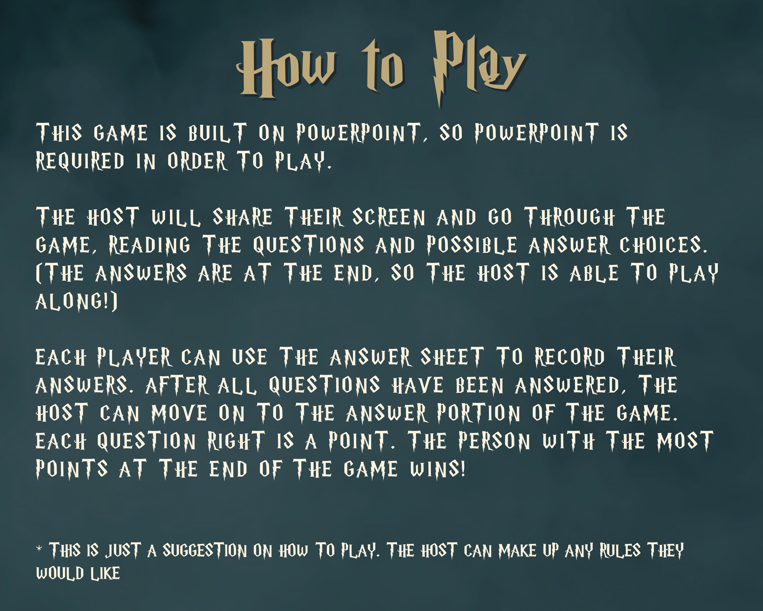 Harry Potter Trivia Game: Tri-wizard Tournament (powerpoint Digital ...