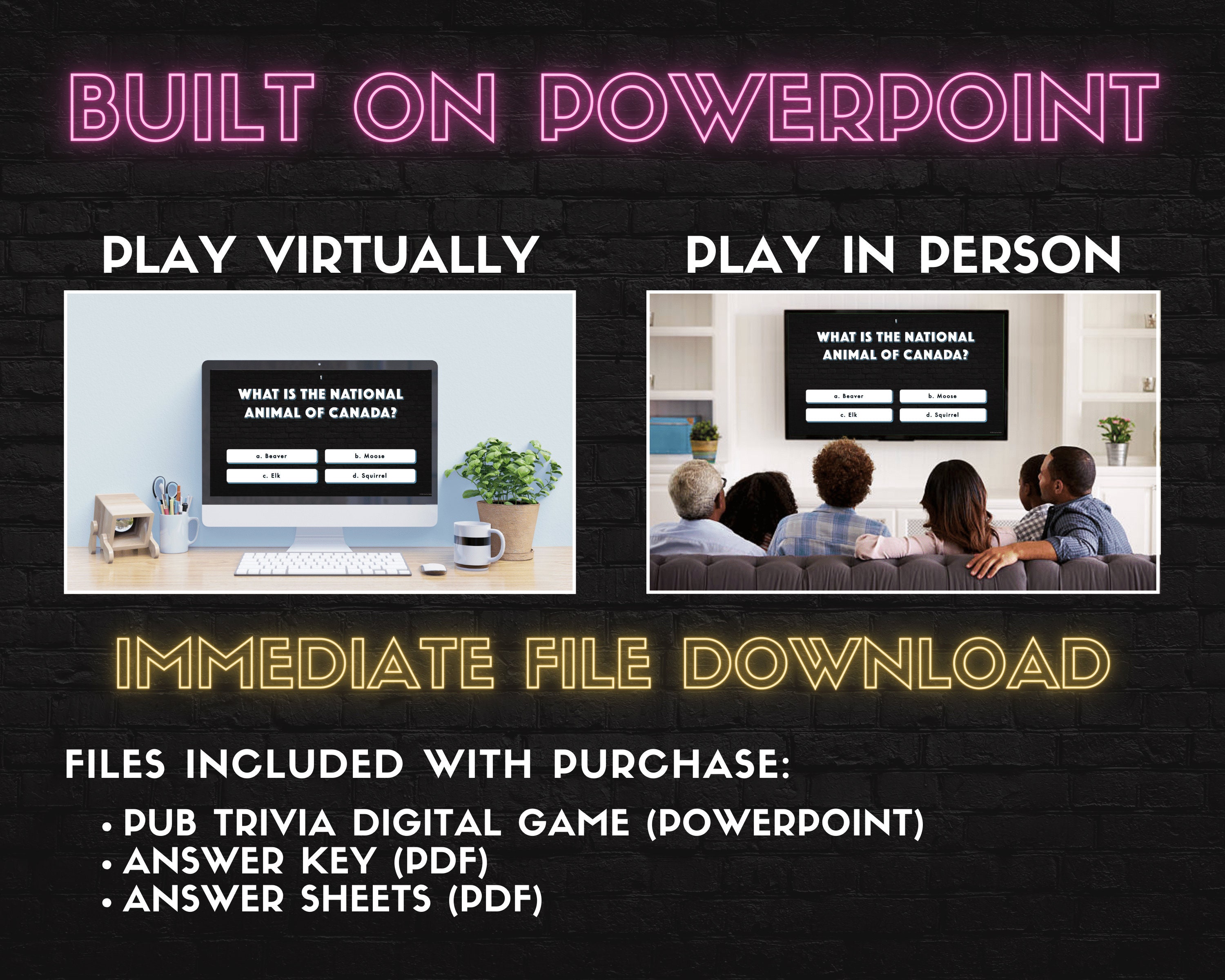 Pub Trivia Digital Game: 10 Rounds, 100 Questions (powerpoint) - Etsy