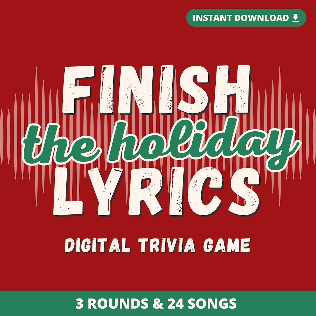 Finish the HOLIDAY LYRICS Digital Party Game | 3 Rounds & 24 Songs ...