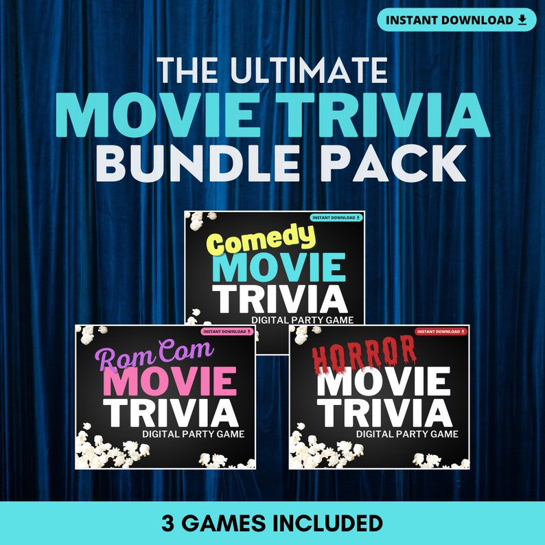 The Ultimate MOVIE GENRE TRIVIA Digital Game Bundle | 3 Games to Play ...