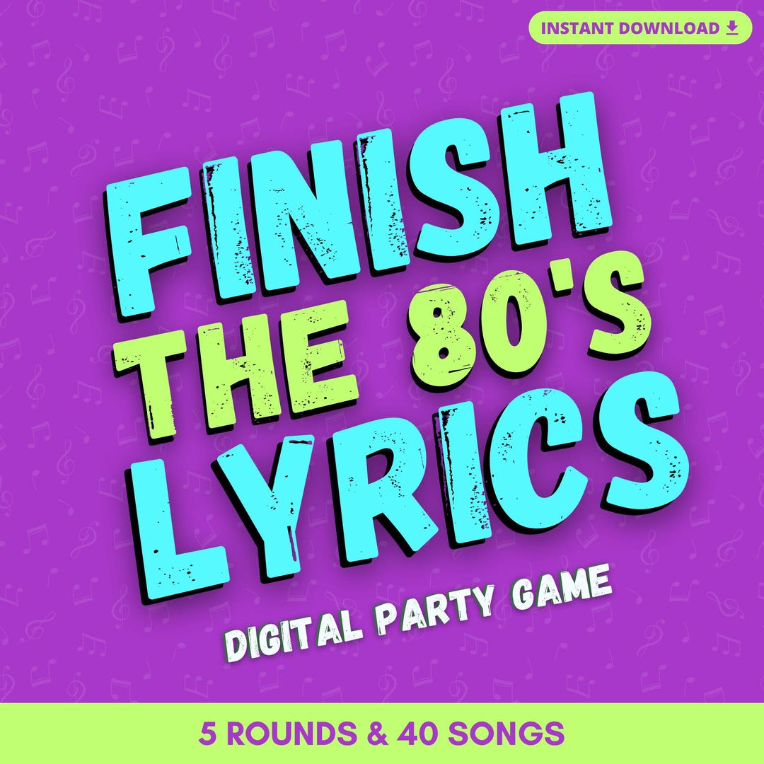 80's Music Trivia Game: Finish the Lyrics (powerpoint & PDF) - Etsy