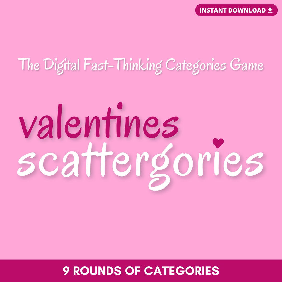 Valentine's Scattergories Game: Digital Powerpoint (PDF Answer Sheets ...