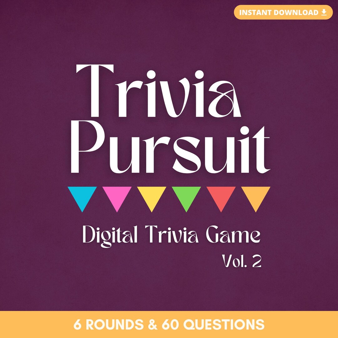 Trivia Pursuit Digital Game: 60 Questions, 6 Rounds (powerpoint, PDF ...