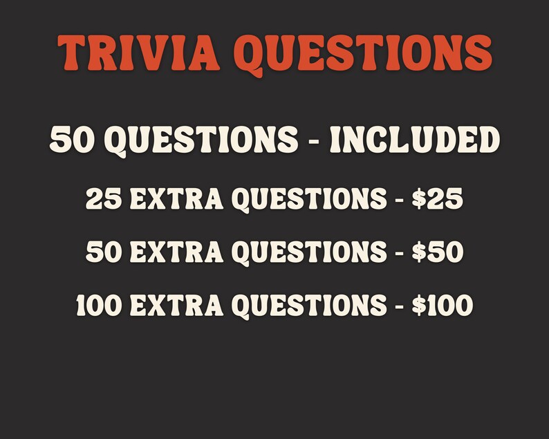 Custom Trivia Game: 50 Questions, Personalized Design (digital Download ...