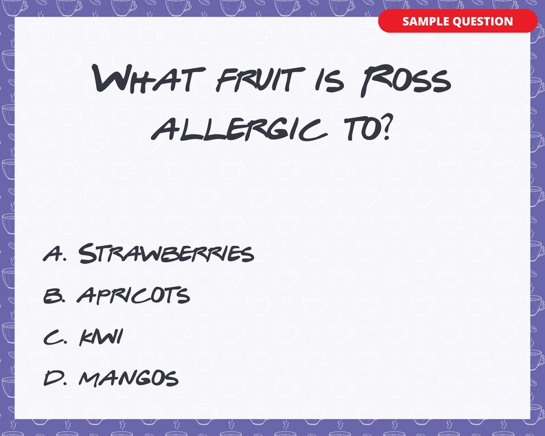 Friends TV Show Trivia Game: 50 Questions (PDF Files) - Etsy