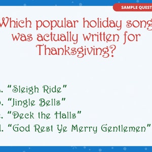 HOLIDAY TRIVIA Printable Game | Instant Download | 5 Rounds & 50 ...