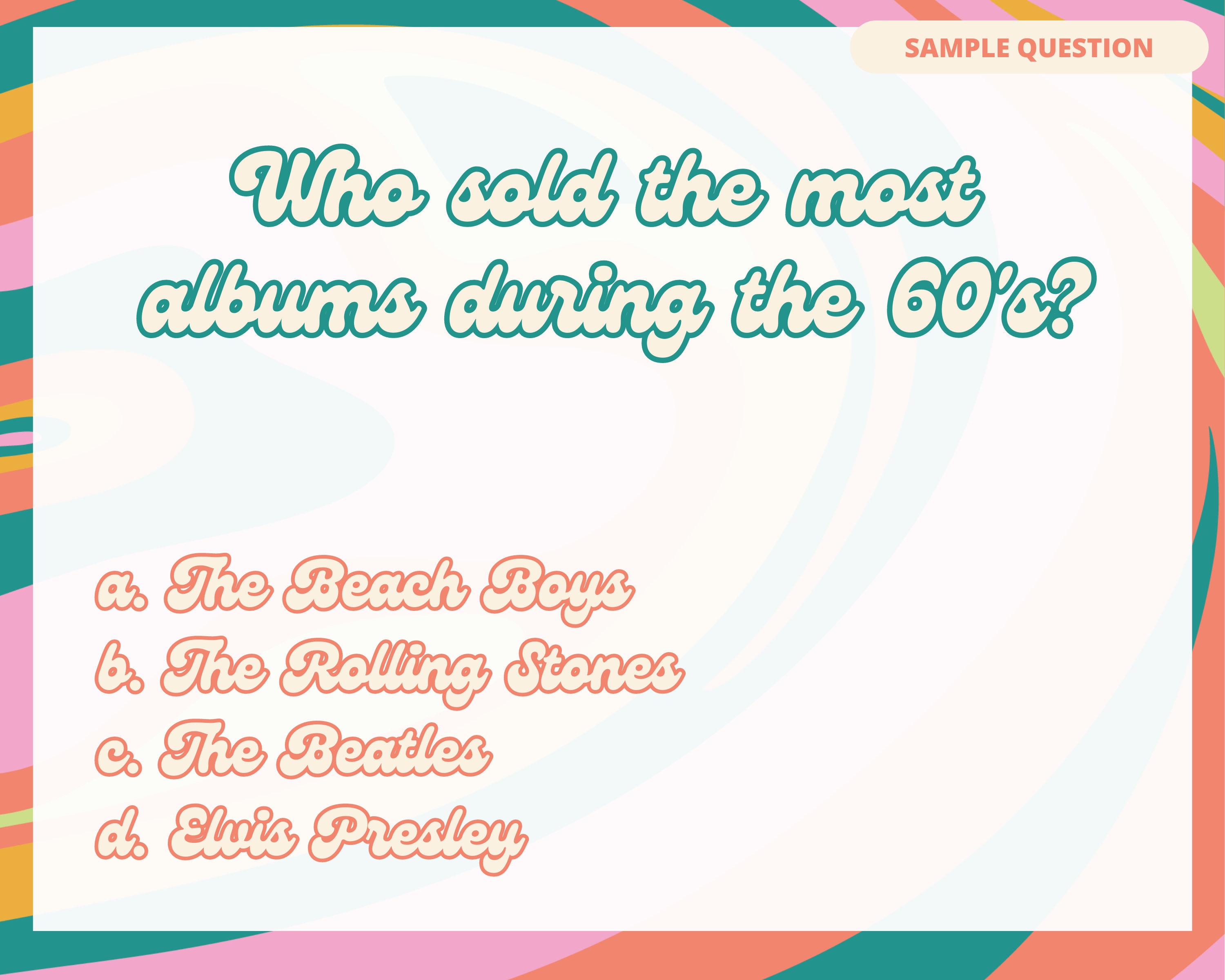 Swinging 60's Trivia Game: Retro Party, 70 Questions (PDF Files) - Etsy