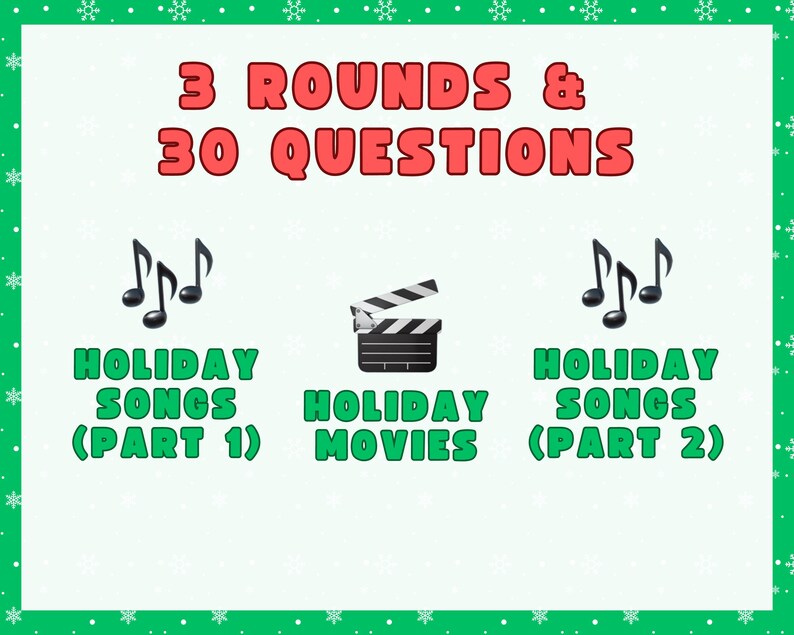 HOLIDAY EMOJI Phrase Printable Game | 3 Rounds & 30 Questions | Perfect ...