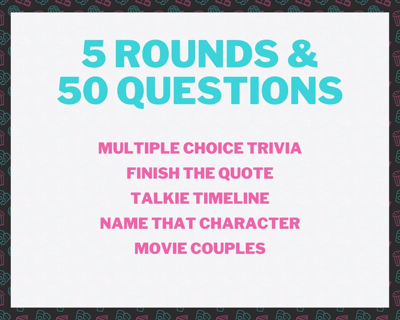 90'S MOVIE TRIVIA Printable Game | 5 Rounds & 50 Questions to Test Your ...