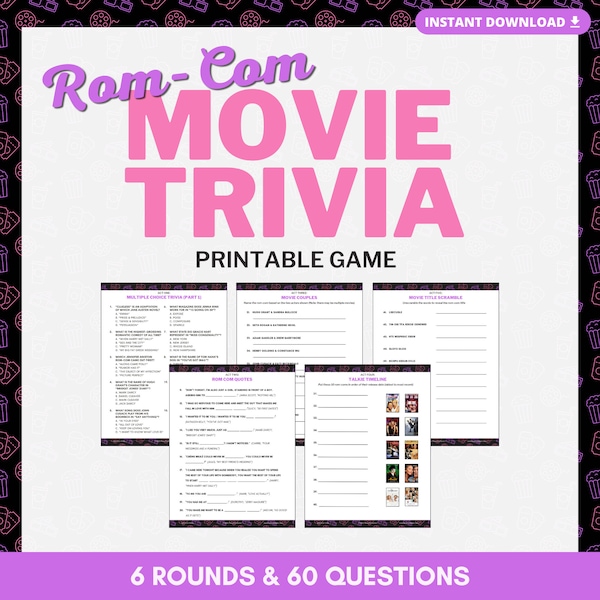 Movie Trivia Game Printable - Etsy