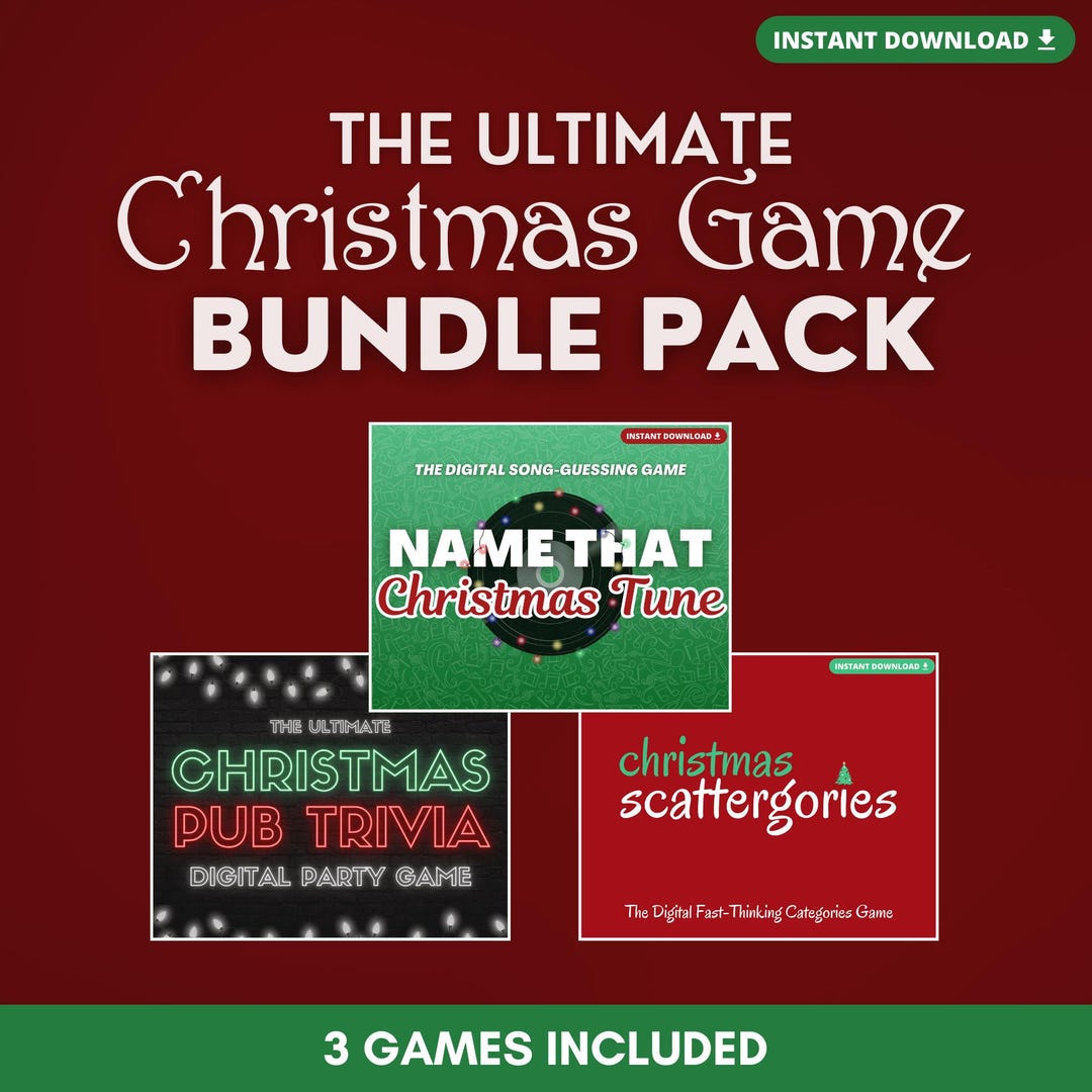 Ultimate CHRISTMAS GAME BUNDLE | 3 Games | Christmas Trivia | Name That ...