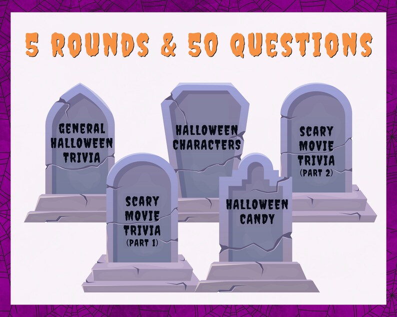 HALLOWEEN TRIVIA | Printable Game | 5 Rounds 50 Questions | Halloween ...