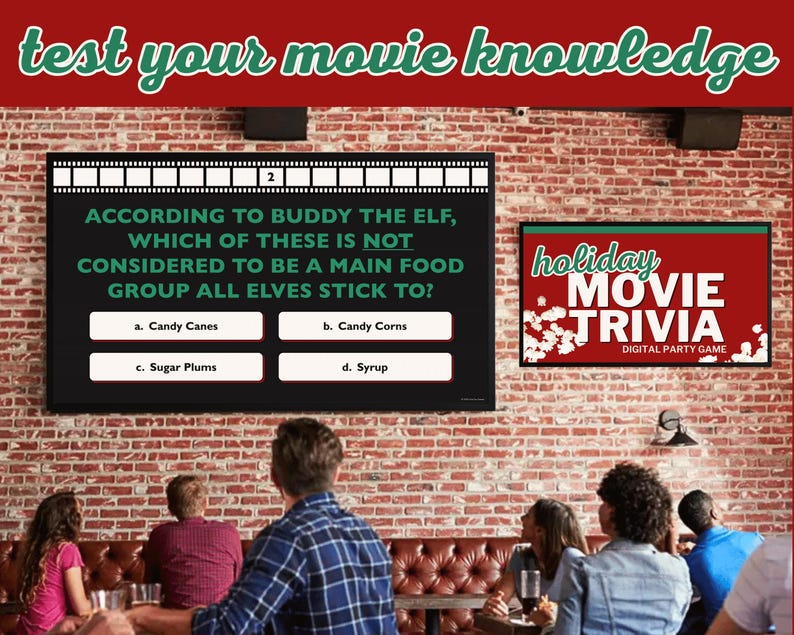 HOLIDAY MOVIE TRIVIA Digital Party Game | 6 Rounds & 60 Questions ...