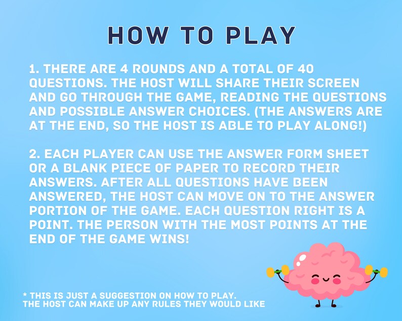 Kidz Trivia Game: Brainy's Ultimate Digital Quiz (powerpoint) - Etsy