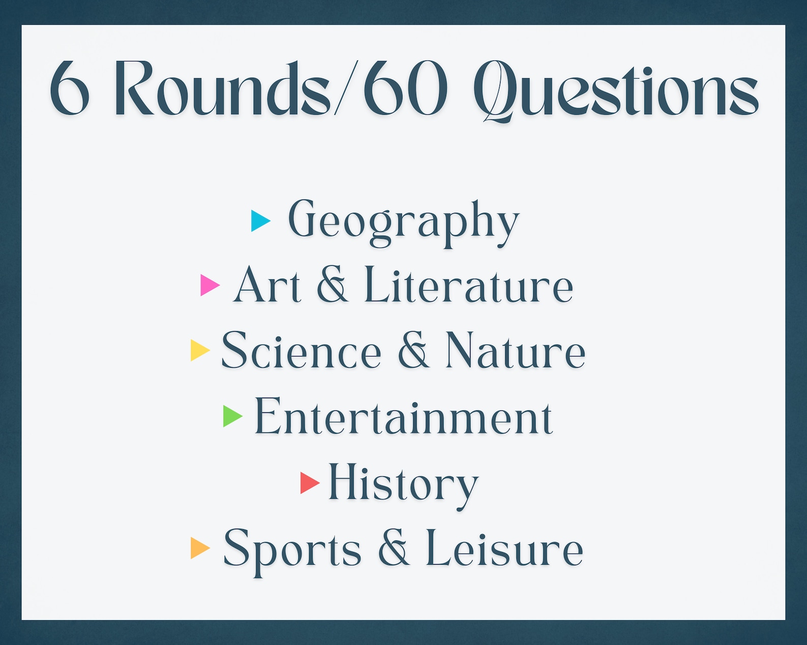 TRIVIA PURSUIT Printable Game | 6 Rounds & 60 Questions | Party Game ...