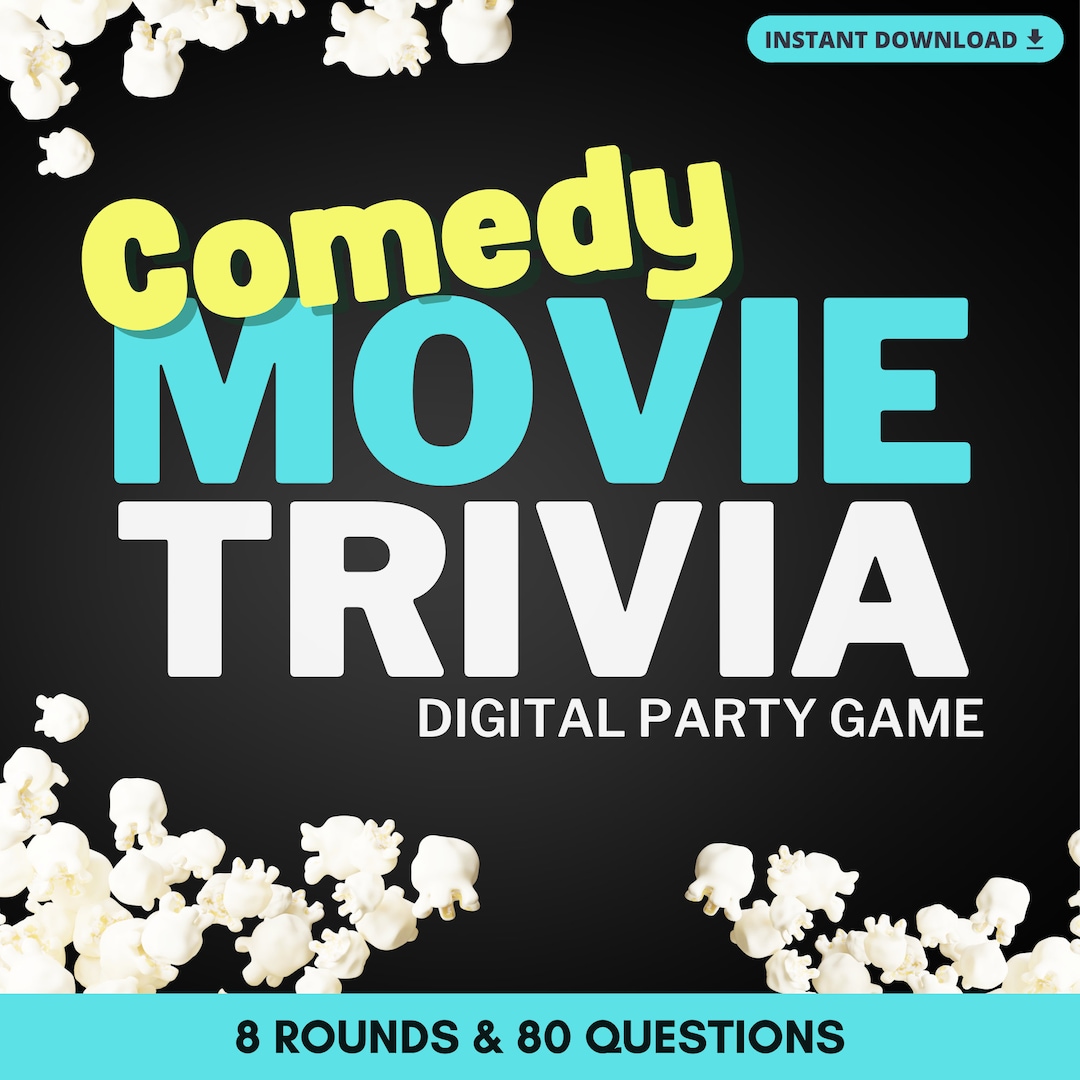 Comedy Movie Trivia Game: 80 Questions, Powerpoint (digital Download ...